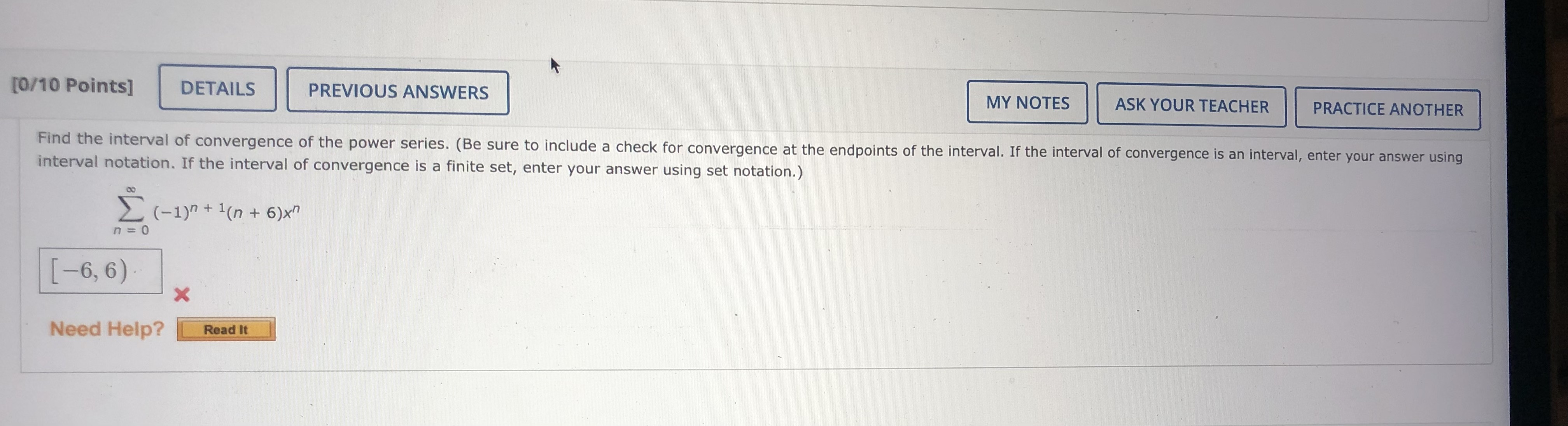 interval notation. If the interval of convergence is | Chegg.com