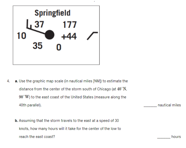 4. a. Use the graphic map scale (in nautical miles | Chegg.com