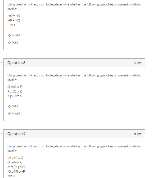 Solved Using direct or indirect truth tables, determine | Chegg.com
