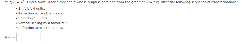 Solved Let f(x) = x2. Find a formula for a function g whose | Chegg.com