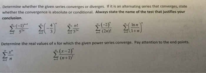 Solved Determine whether the given series converges or | Chegg.com