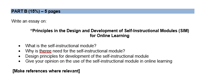 Solved PART B (15%) - 5 pages Write an essay on: "Principles | Chegg.com