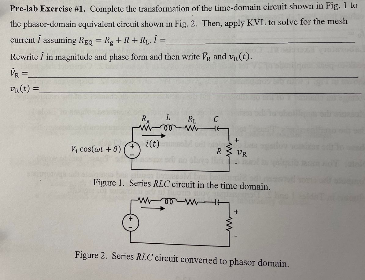 Solved Pre-lab Exercise #1. Complete the transformation of | Chegg.com