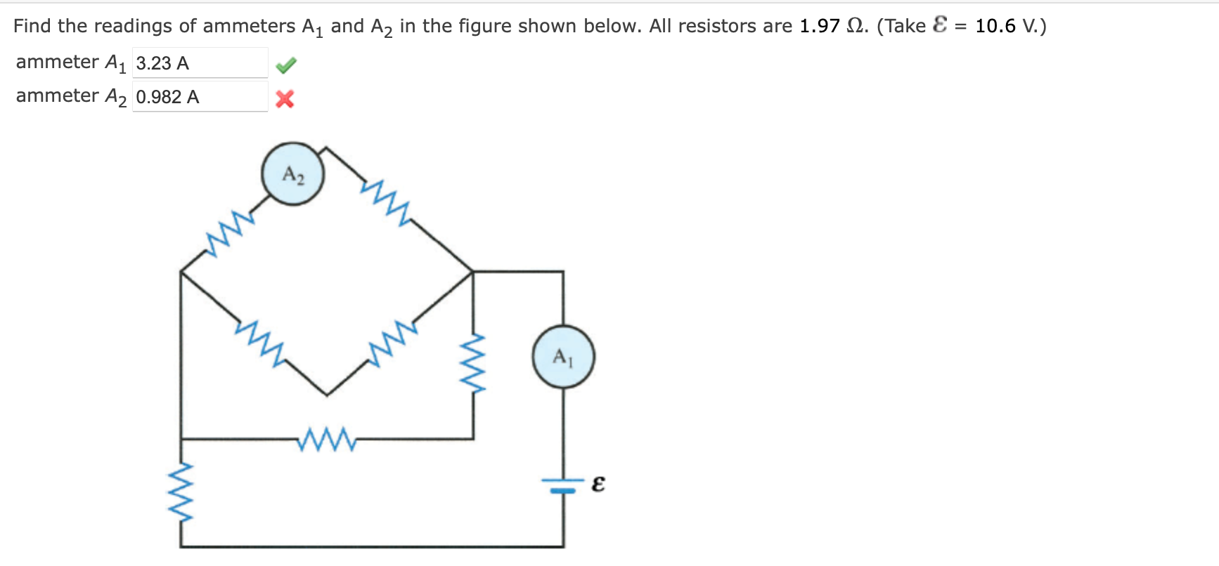 Solved Find the readings of ammeters A1 ﻿and A2 ﻿in the | Chegg.com