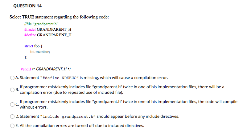 Solved QUESTION 14 Select TRUE statement regarding the | Chegg.com