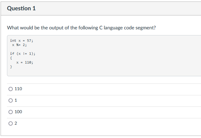 Solved What Would Be The Output Of The Following C Language 6751