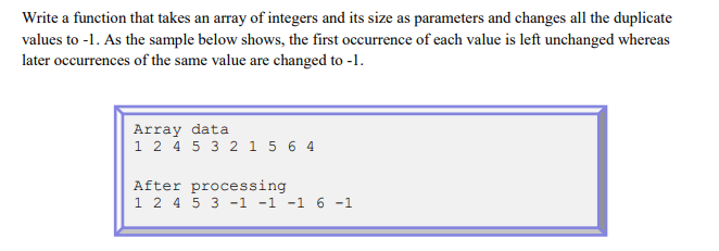 Solved Write a function that takes an array of integers and | Chegg.com