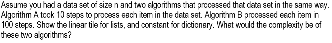 Solved Assume you had a data set of size n and two | Chegg.com