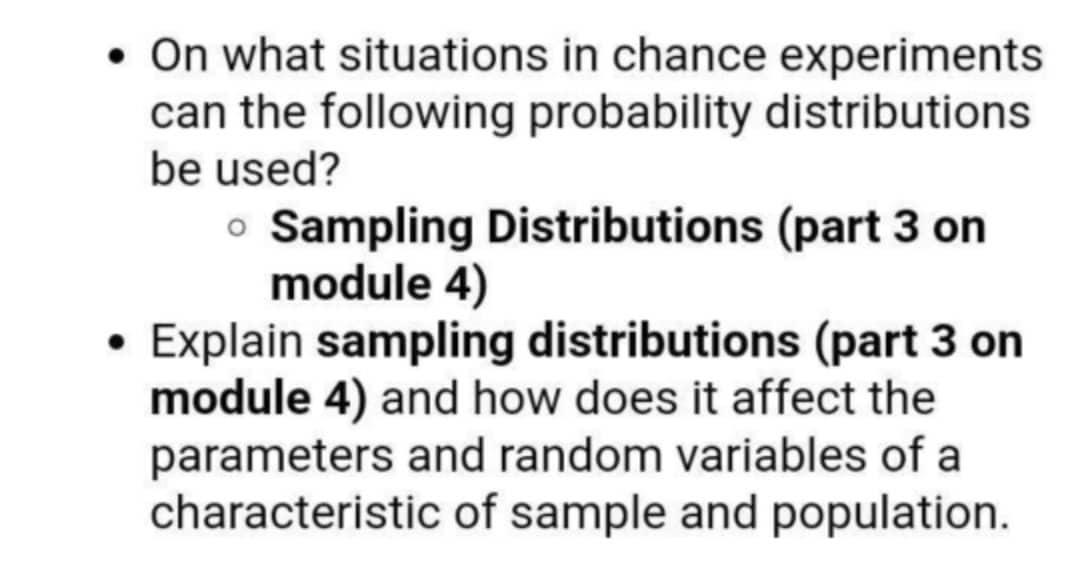 Solved • On what situations in chance experiments can the | Chegg.com