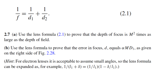 Solved f1=d11+d21 2.7 (a) Use the lens formula (2.1) to | Chegg.com