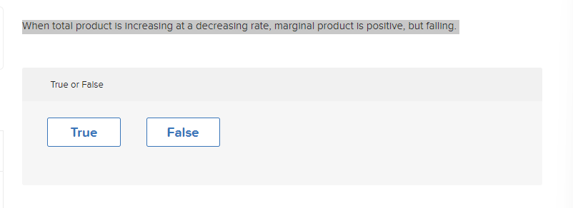 Solved When total product is Increasing at a decreasing | Chegg.com