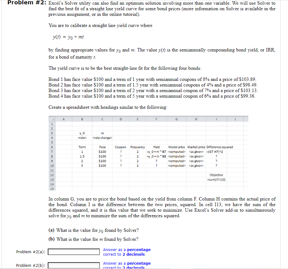 Problem #2: Excel's Solver utility can also find an | Chegg.com
