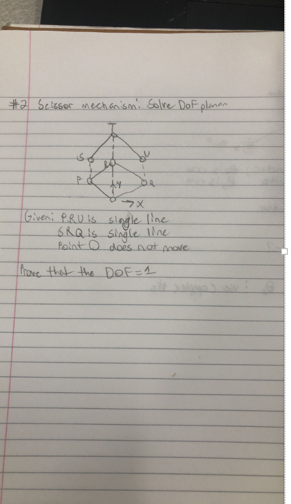 Solved #2 Scissor mechanismi. Solve Dof planan Giveni PRU is | Chegg.com