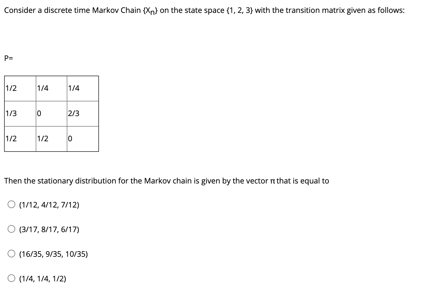 Solved Consider a discrete time Markov Chain {Xn} on the | Chegg.com