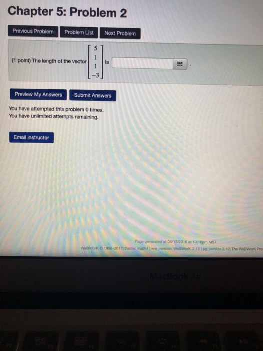 Solved Chapter 5: Problem 2 Previous Problem Problem List | Chegg.com
