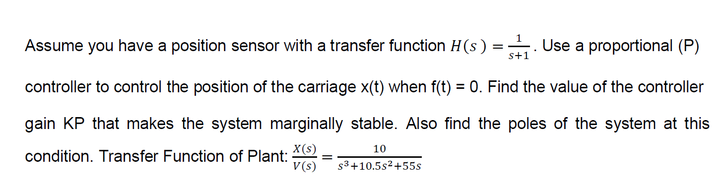 Assume you have a position sensor with a transfer | Chegg.com
