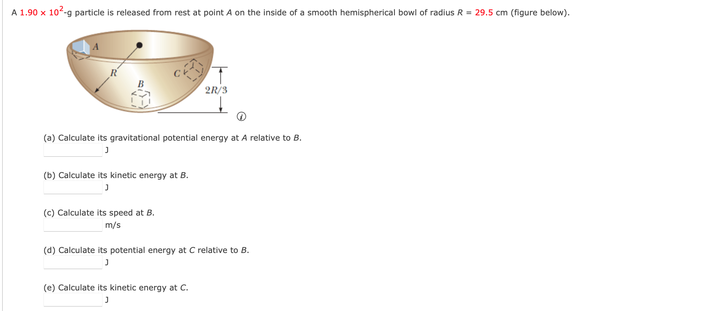 Solved A 1.90×102−g particle is released from rest at point | Chegg.com