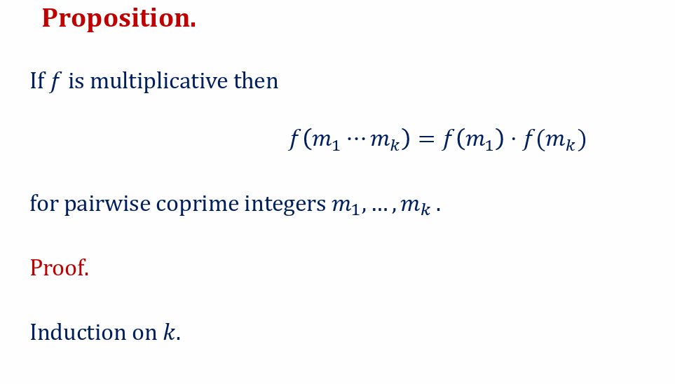 Solved Proposition.If f ﻿is multiplicative | Chegg.com