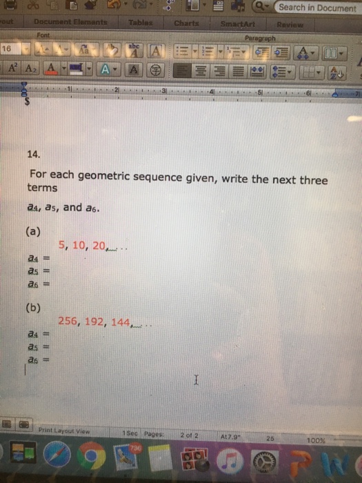 Solved For each geometric sequence given, write the next | Chegg.com