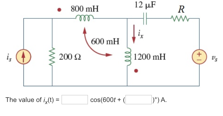 Solved Use mesh analysis to find ix(t) in the given figure, | Chegg.com