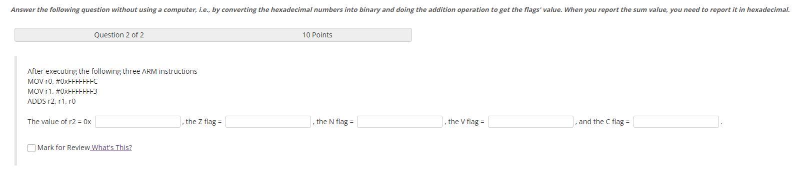 Solved After executing the following three ARM instructions | Chegg.com