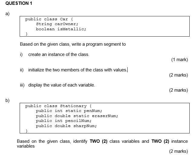Solved Question 1 A Public Class Car { String Carowner