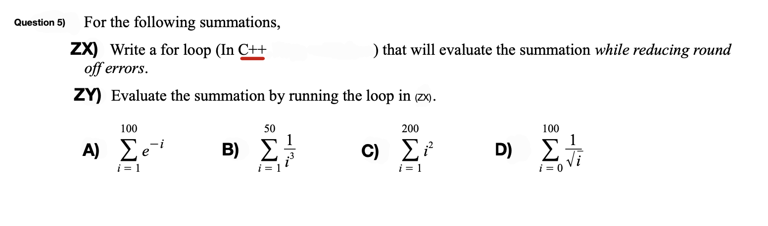 Solved (C++ Question) Numerical Algorithms and Linear | Chegg.com