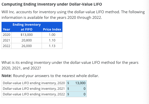 Solved Computing Ending Inventory under Dollar-Value LIFO | Chegg.com