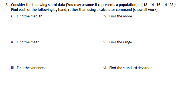 Solved Find each of the following by hand, rather than using | Chegg.com