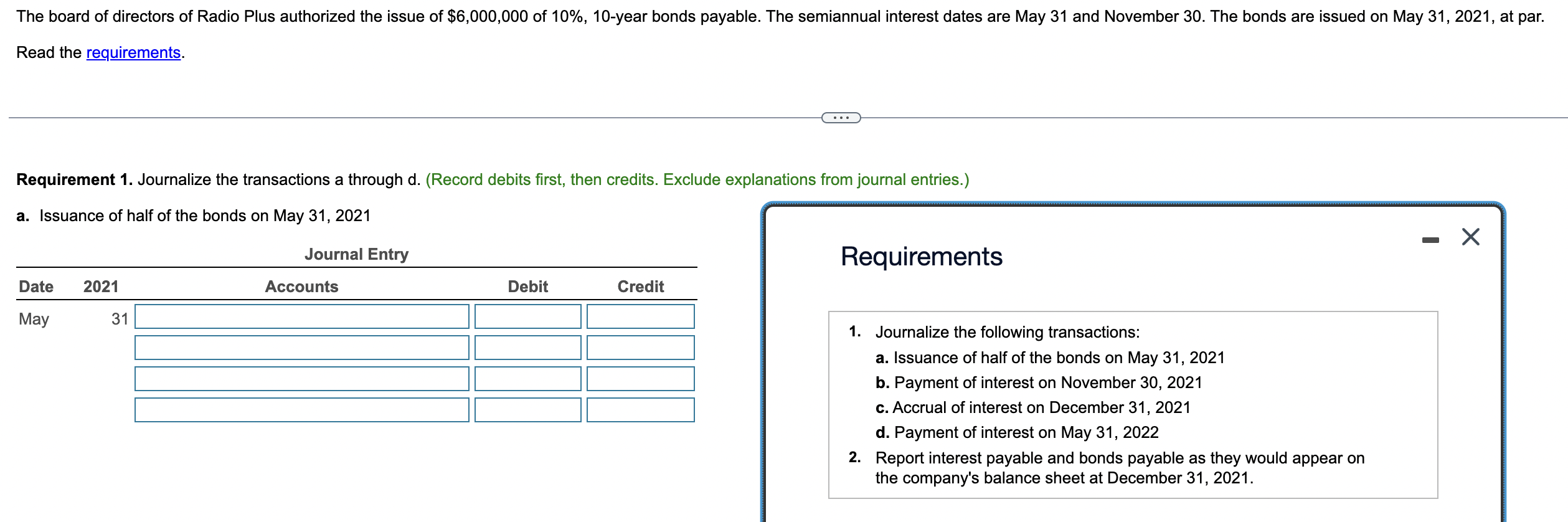 Solved Read the requirements. Requirement 1. Journalize the | Chegg.com