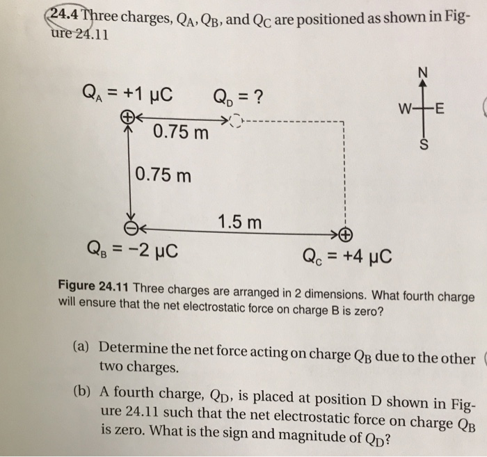 Solved 44 Three Charges Qa Qb And Qc Are Positioned A Re 9698