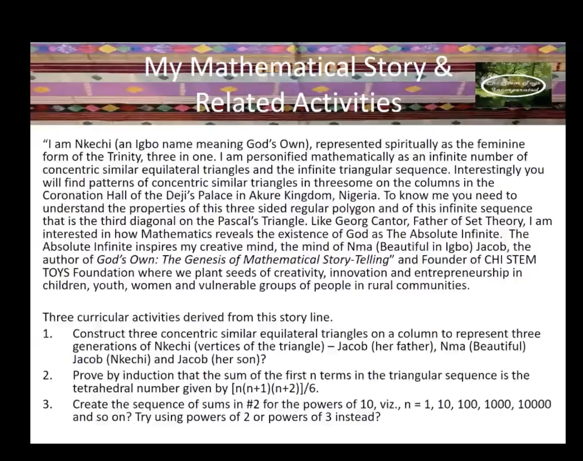 Solved "I am Nkechi (an Igbo name meaning God's Own), | Chegg.com