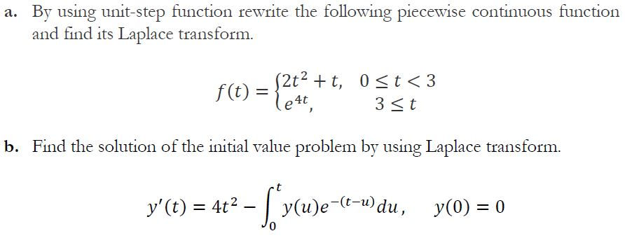 Solved a. By using unit-step function rewrite the following | Chegg.com