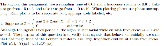 Solved Throughout this assignment, use a sampling time of | Chegg.com
