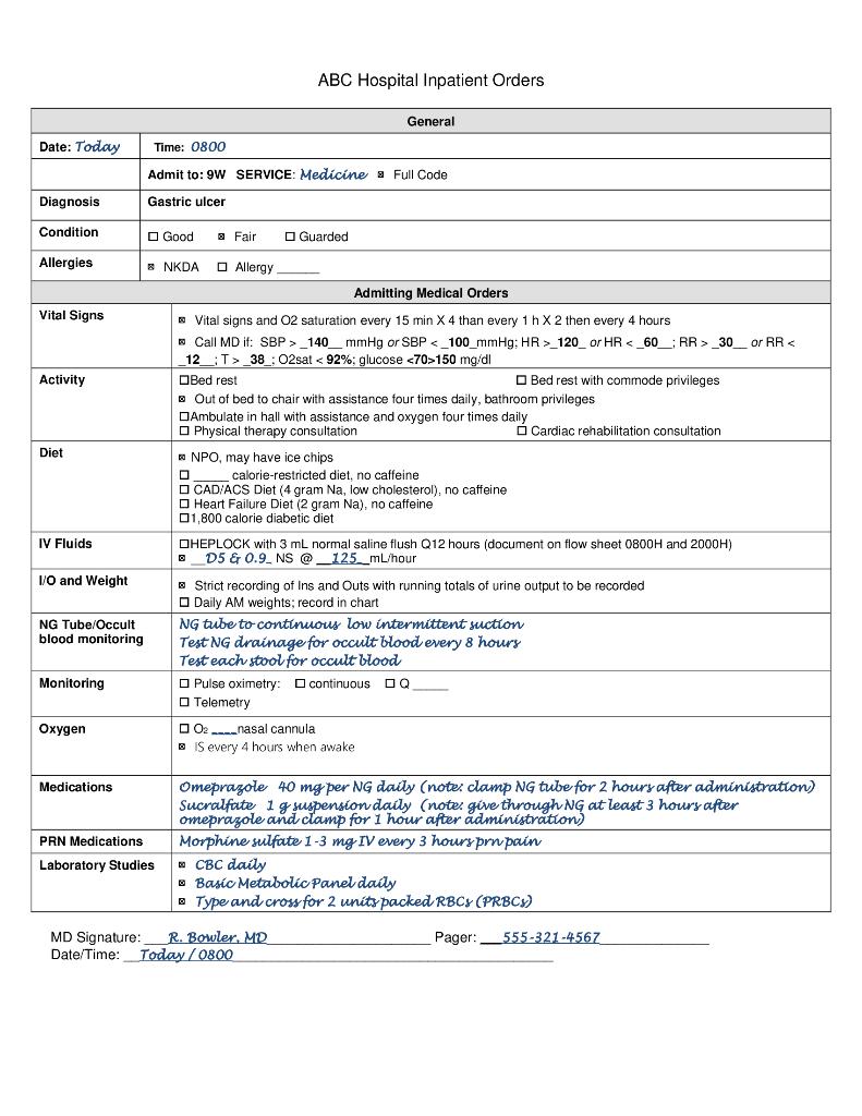 Solved CASE STUDY: 1. Give 3 priority nursing diagnoses for | Chegg.com