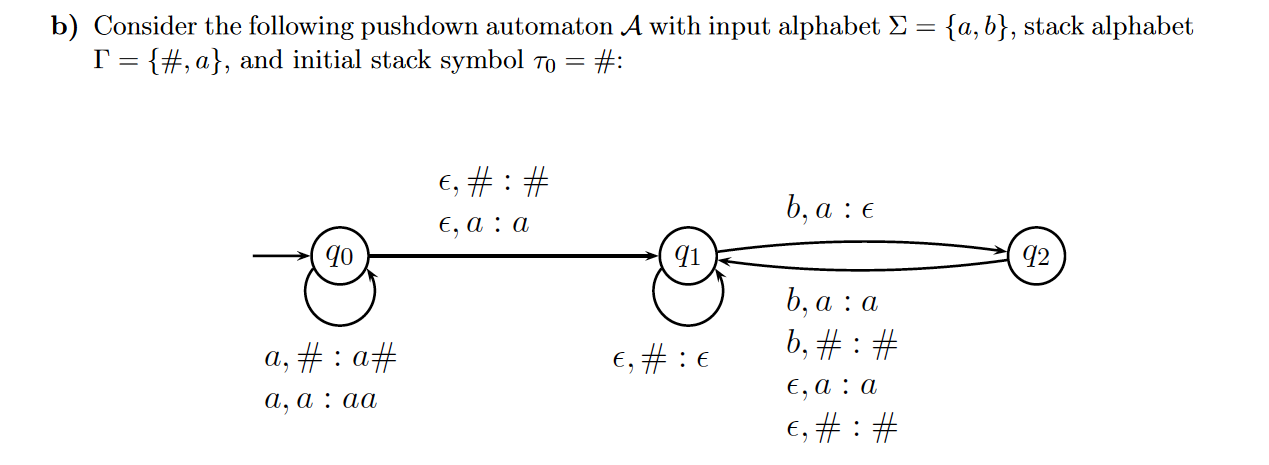 B Consider The Following Pushdown Automaton A With 