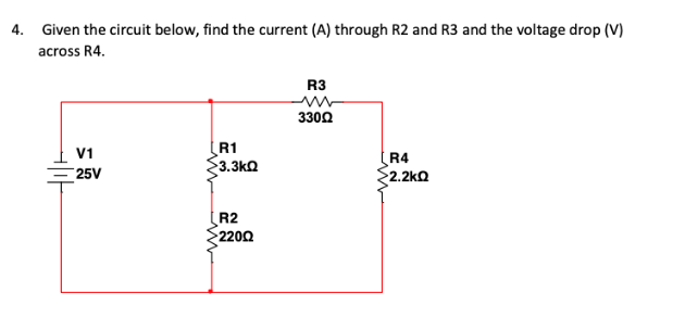 Solved 4. Given the circuit below, find the current (A) | Chegg.com