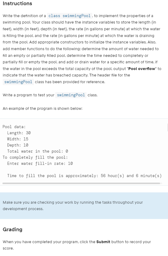 Solved Instructions Write the definition of a class | Chegg.com