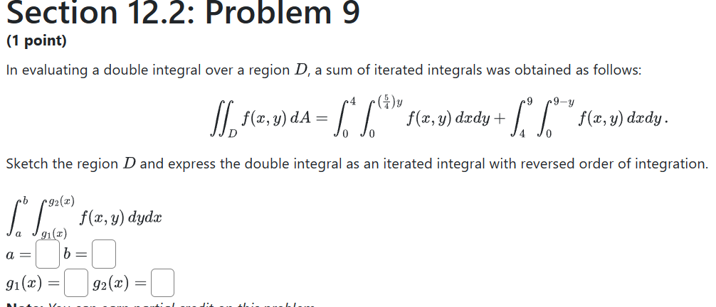 Solved In evaluating a double integral over a region D, a | Chegg.com