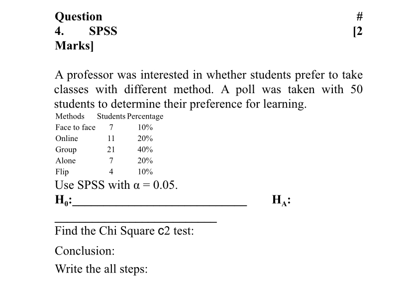 Solved Question 4. SPSS Marks i A professor was interested | Chegg.com