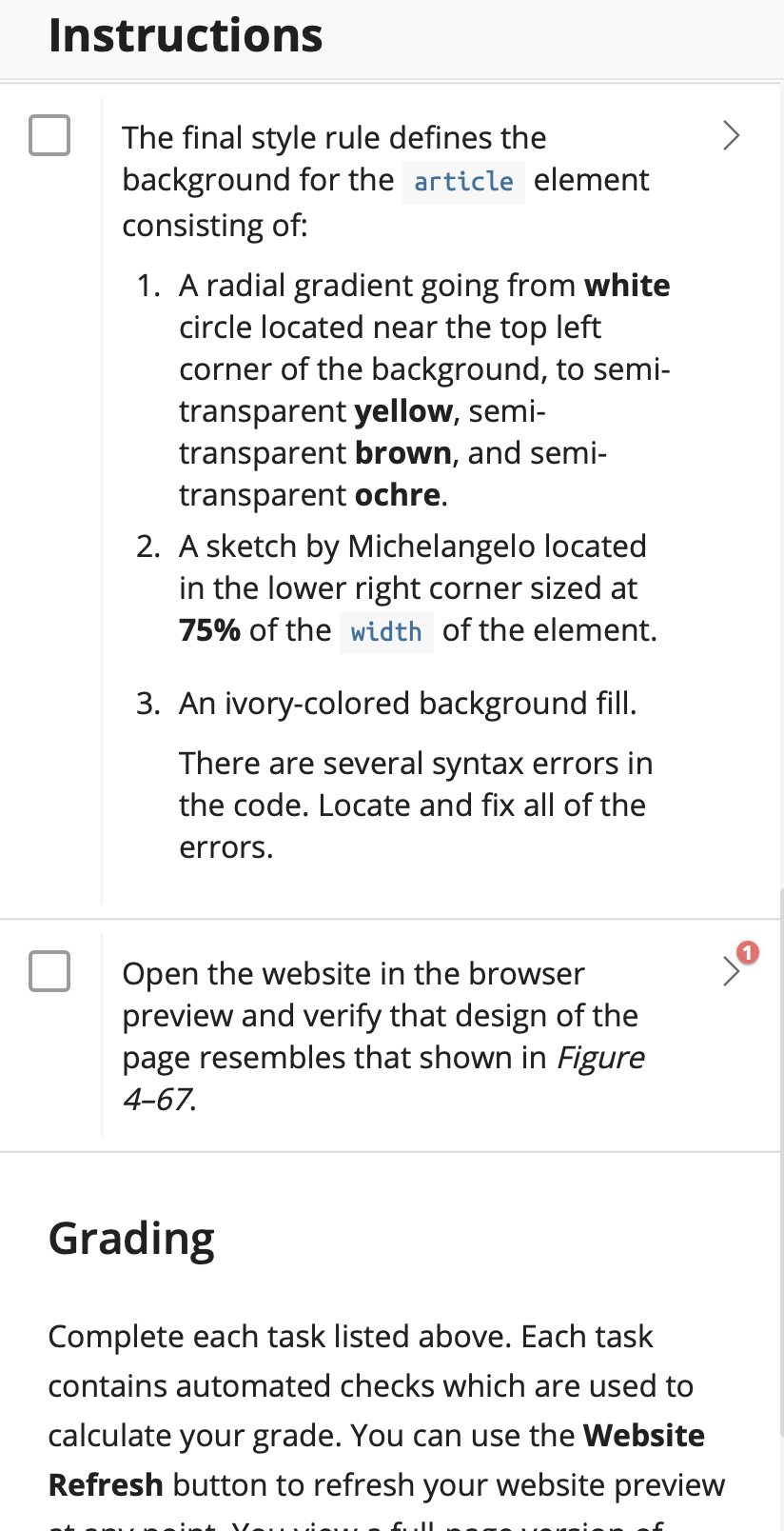 Solved Instructions Summary Figure 4-67 shows a completed | Chegg.com