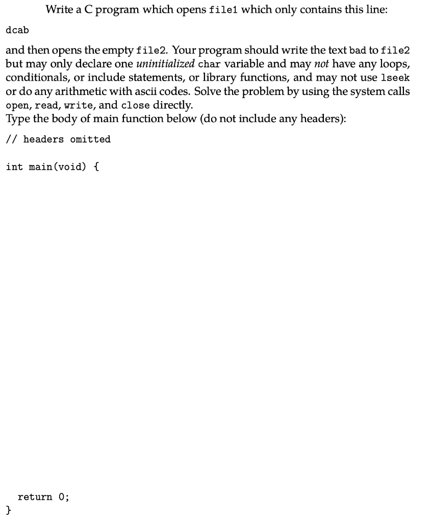 Solved This is using C syntax and Linux system calls, CAN'T | Chegg.com