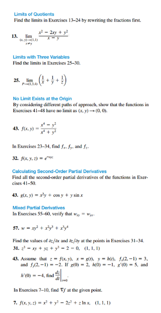 Solved Limits of Quotients Find the limits in Exercises | Chegg.com