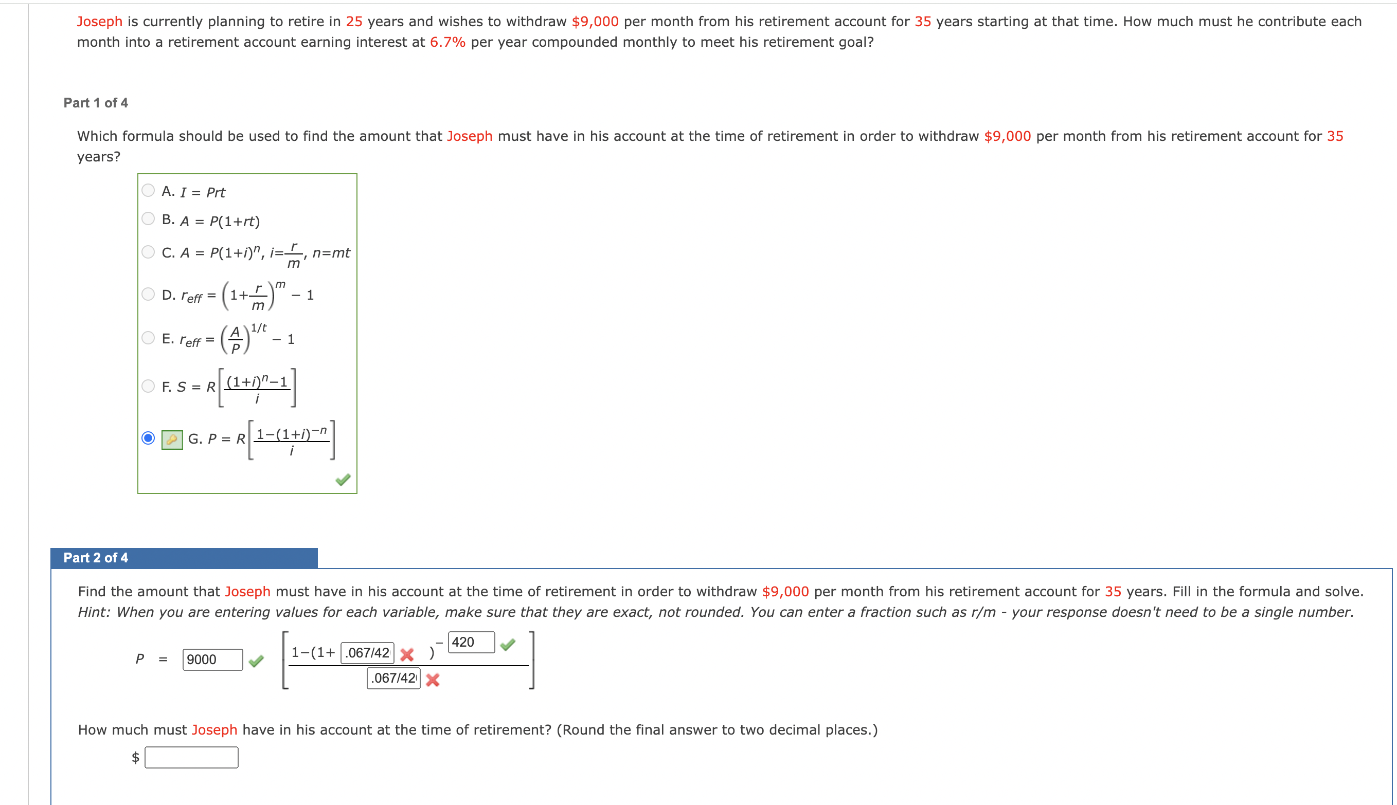 Solved Part 2 ﻿of 4P=[1-(1+,×)-×]How much must Joseph have | Chegg.com
