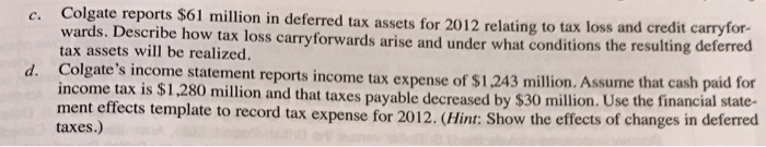 Solved E5-29. Assessing the Income Tax Footnote (LO3) tax | Chegg.com