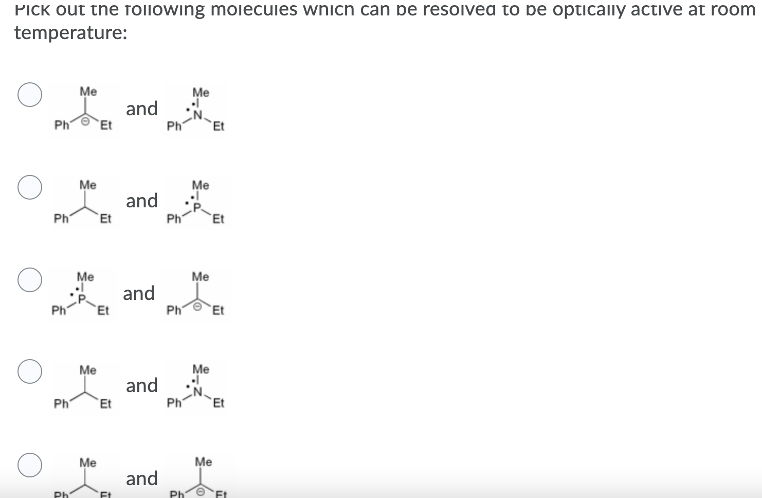 Solved Pick out the following molecules which can be | Chegg.com