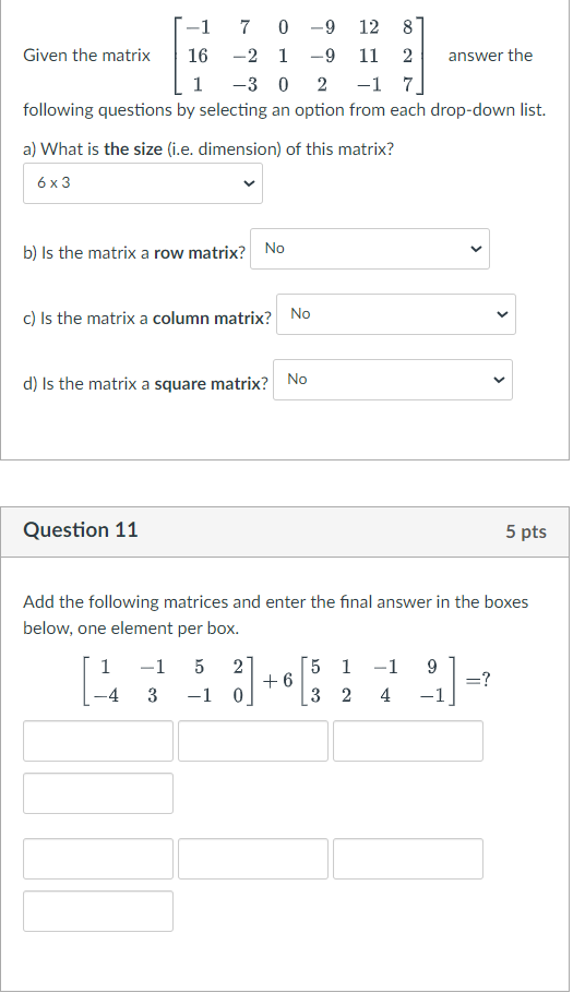 Solved Given the following matrix: ⎣⎡010011110⎦⎤ Find the | Chegg.com