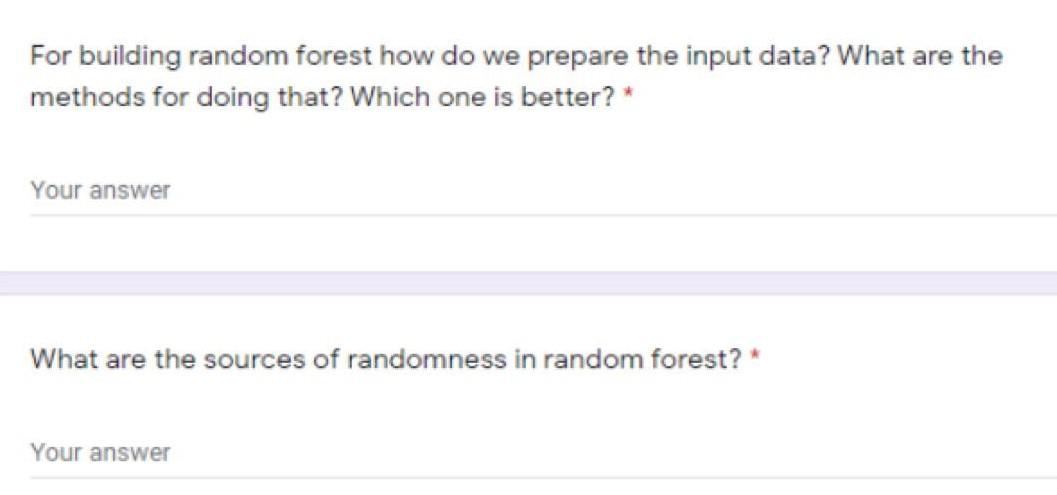 Solved For building random forest how do we prepare the | Chegg.com