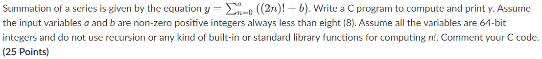 Solved Summation of a series is given by the equation | Chegg.com