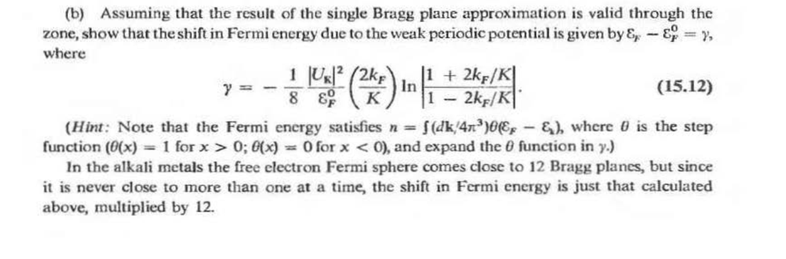 Solved 5. In the alkali metals the free electron Fermi | Chegg.com